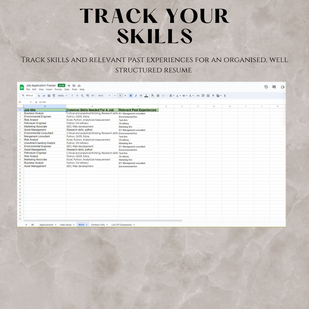 Job Application Tracker | Google Sheets | Internship Tracker ...