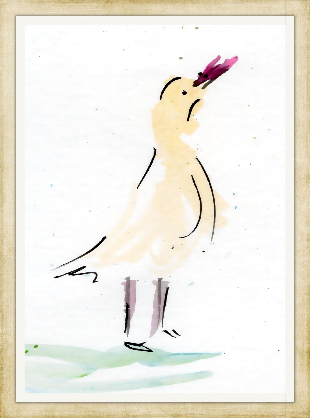 Dabbling Duck 1 Original Art Print by Seemah Austin. Heavyweight Paper ...