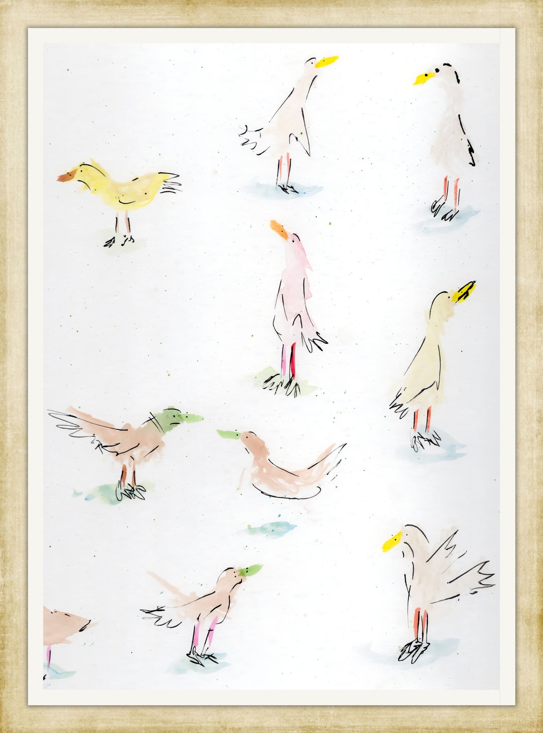 Dabbling Duck 6 Original Art Print by Seemah Austin. Heavyweight Paper ...