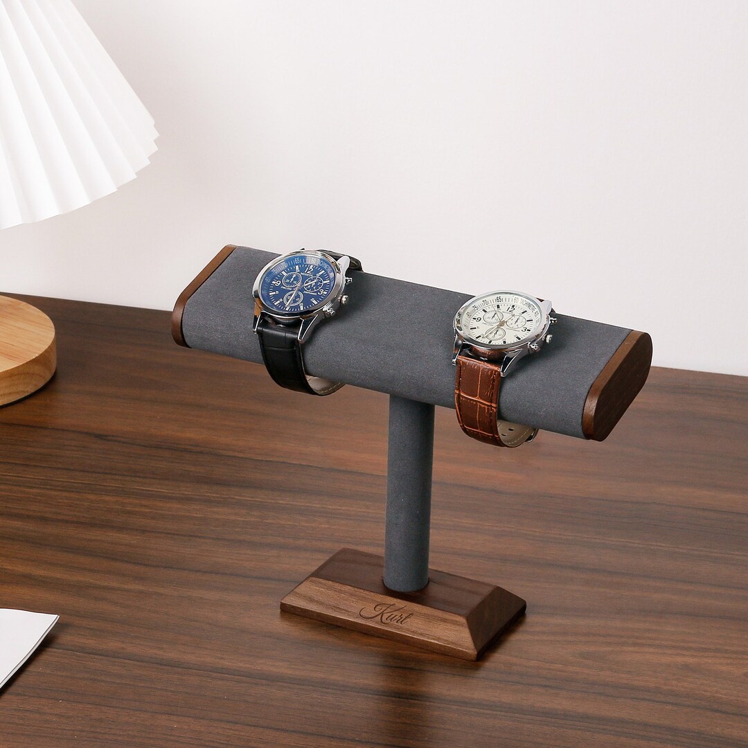 Personalized Wood Watch Stand Walnut Watch Holder for Men - Etsy Australia