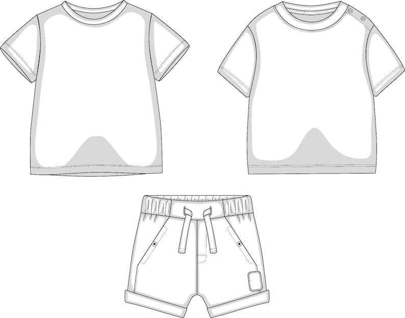 Baby Boy Fashion Sketch, Baby Clothing Template, Children’s Clothing ...