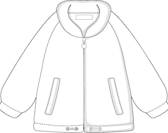 Childrens Jacket Fashion Flat Templates / Technical Drawings / Fashion ...