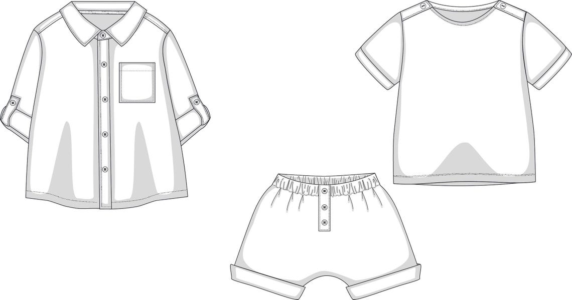 Baby Boy Fashion Sketch, Baby Clothing Template, Children’s Clothing ...