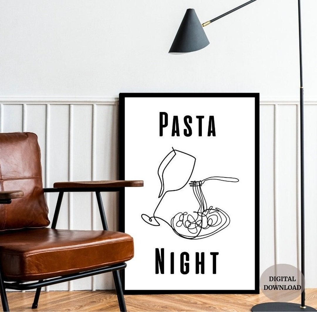 Printable Italian Pasta Night Poster, Italian Food Wall Art, Pasta ...