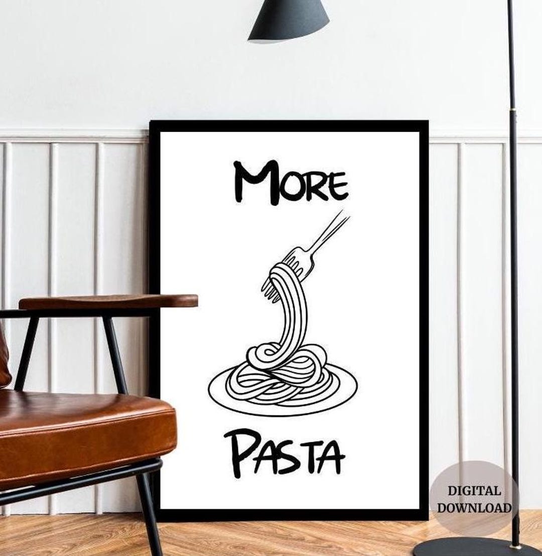 Italian Pasta Printable Poster, Italian Food Wall Art, Pasta Lover ...