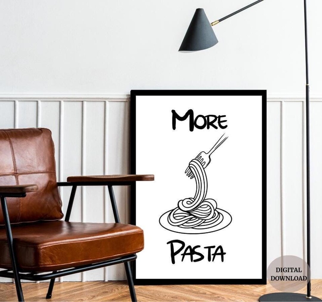 Italian Pasta Printable Poster, Italian Food Wall Art, Pasta Lover ...