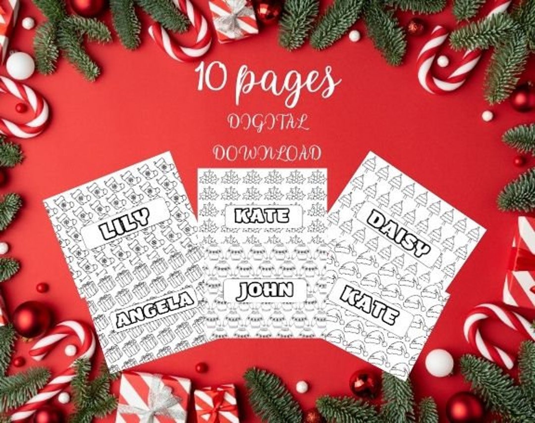 Personalized Coloring Page Christmas Coloring Pages, Name Coloring Page ...