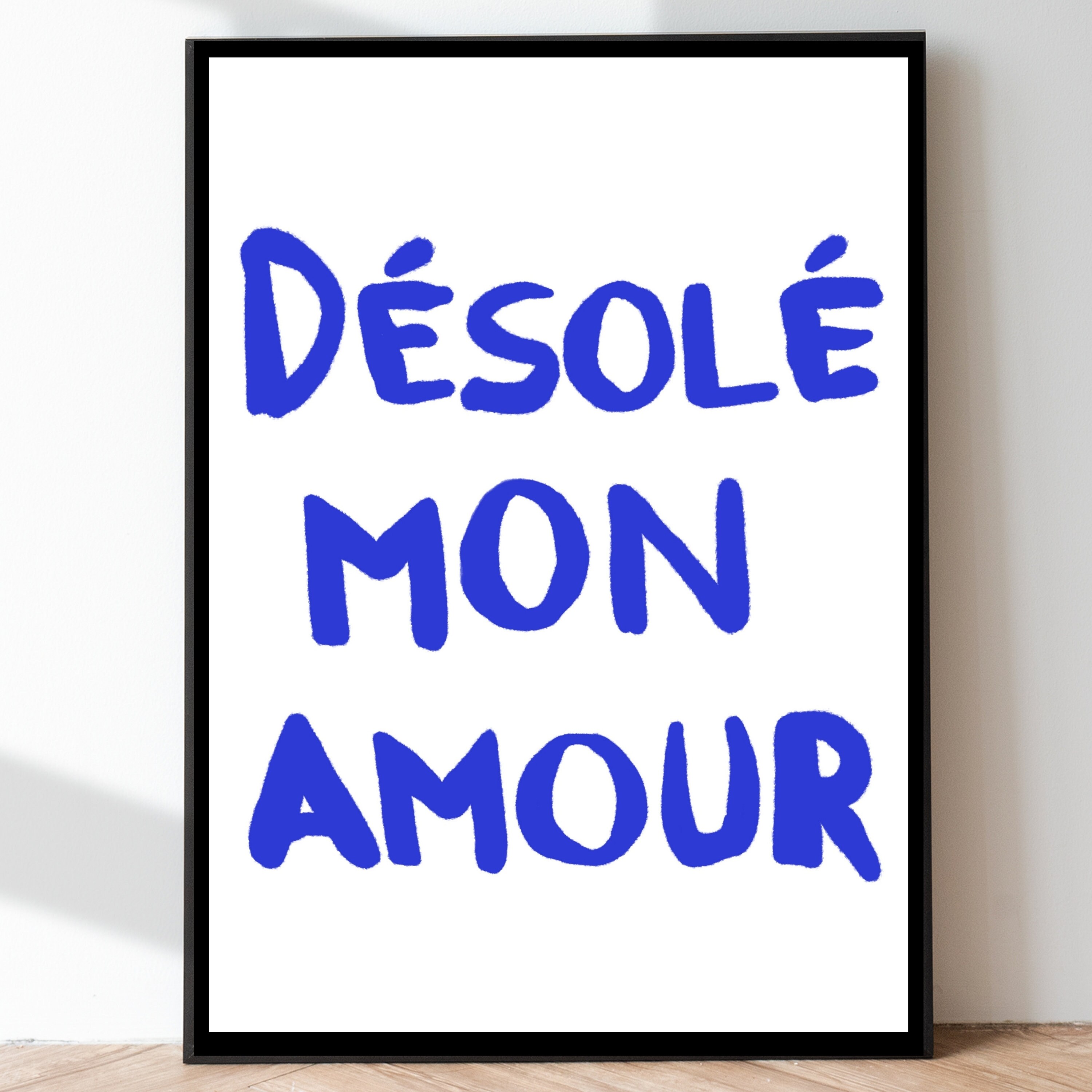 Blue Song Printable Lyric Poster, dÉsolÉ MON AMOUR Wall Art, Billie ...