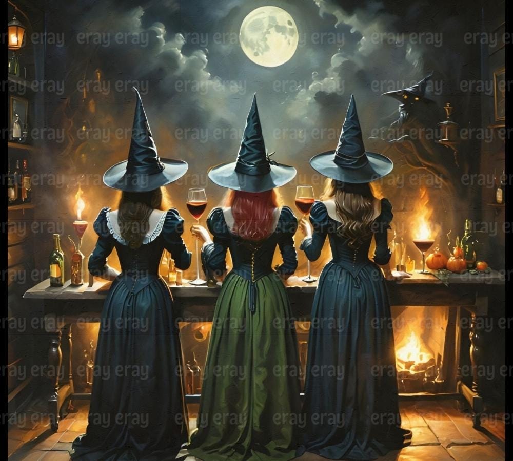 Witchy Halloween Printable Wall Art, Spooky Season Witch Halloween ...