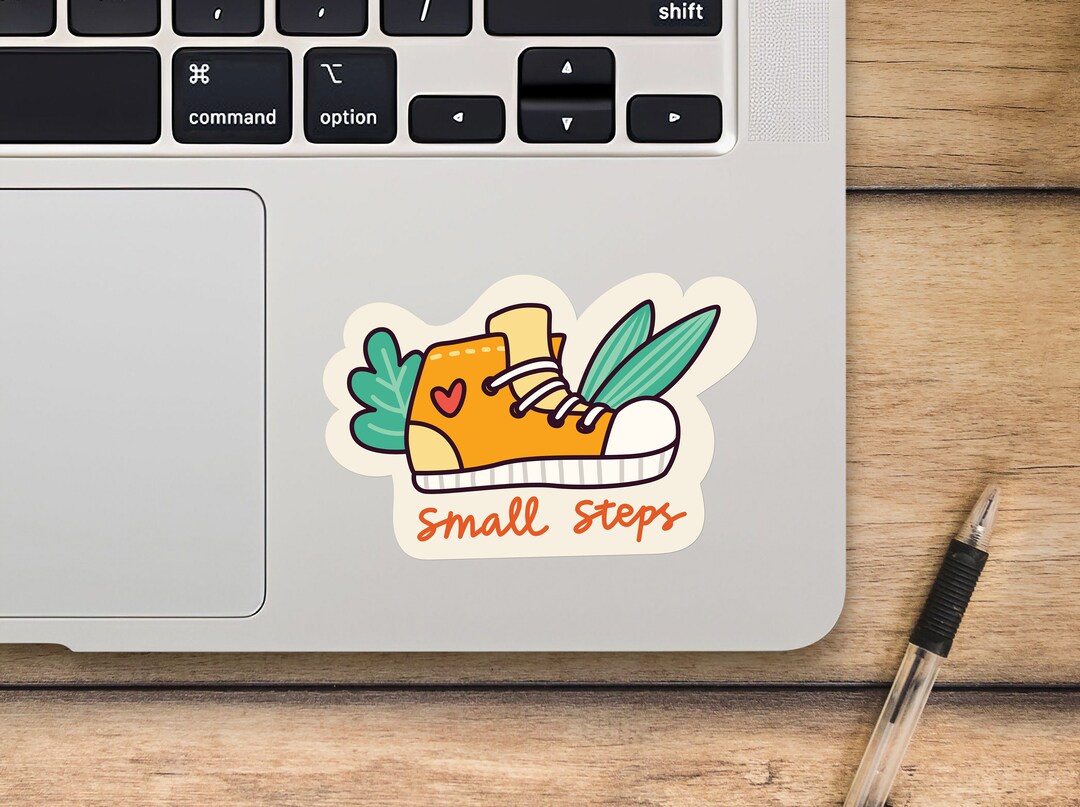 Small Steps Laptop Sticker, Sneaker Shoe Sticker, Mackbook Vinyl ...