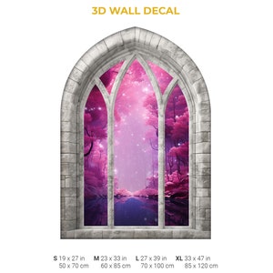 3D Castle Window Wall Sticker: Magic Fairytale Forest Decal - Etsy
