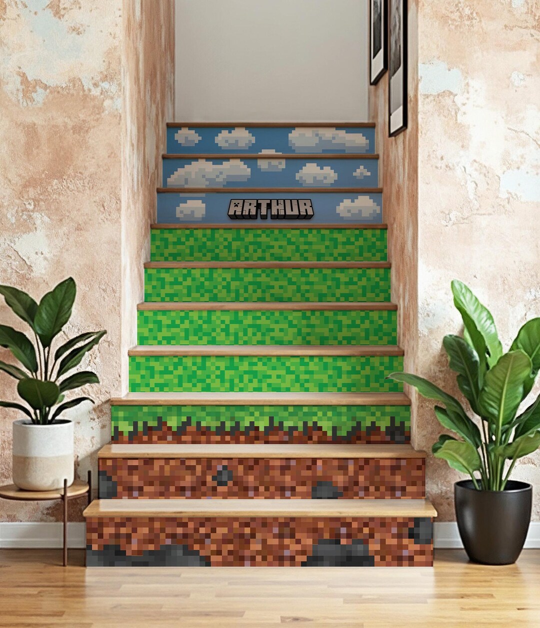 Personalized Minecraft Stair Riser Decals, Peel and Stick, DIY Makeover ...
