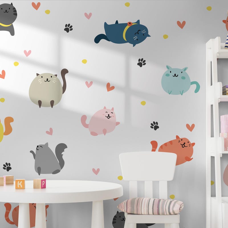 Cat Decal Wall Stickers - Etsy