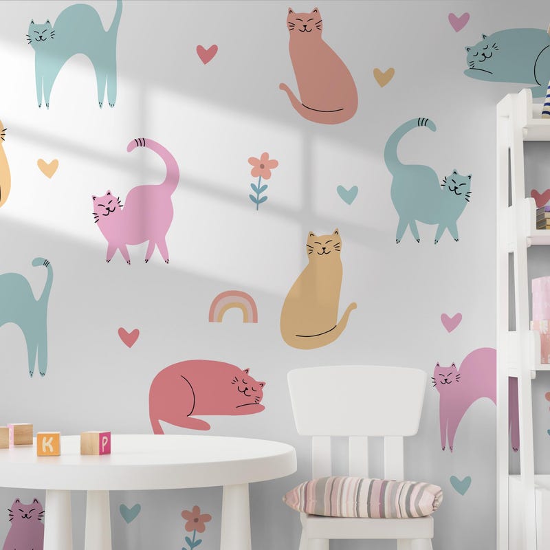 Cat Decal Wall Stickers - Etsy