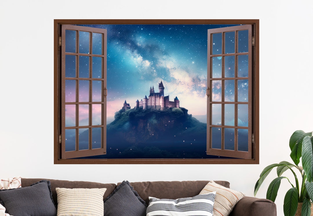 Magic Castle Window View Wall Sticker: Peel & Stick Decal - Etsy