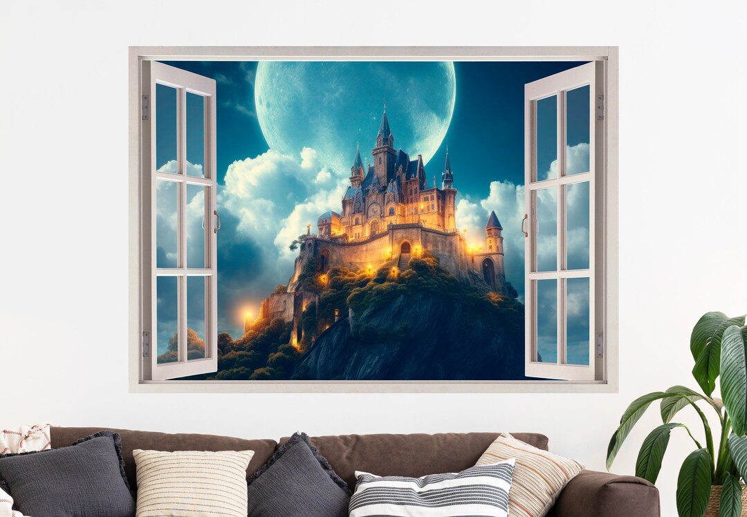 Magic Castle Window View Wall Sticker: Removable Peel & Stick Decal - Etsy