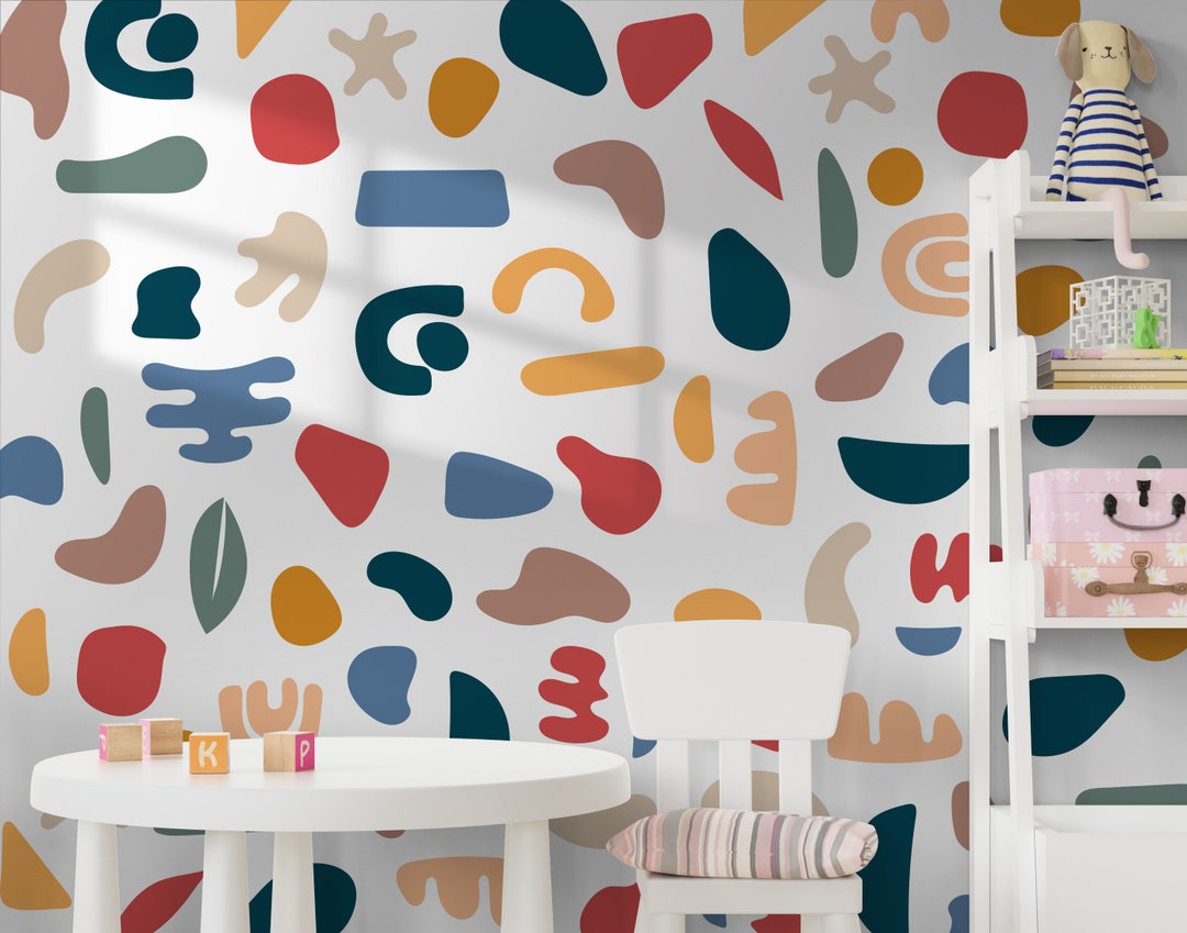 Shapes Set of Wall Stickers, Various Color Shapes, Removable Easy Peel ...