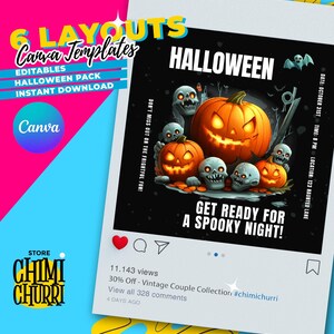 Halloween Canva Templates Pack - Etsy