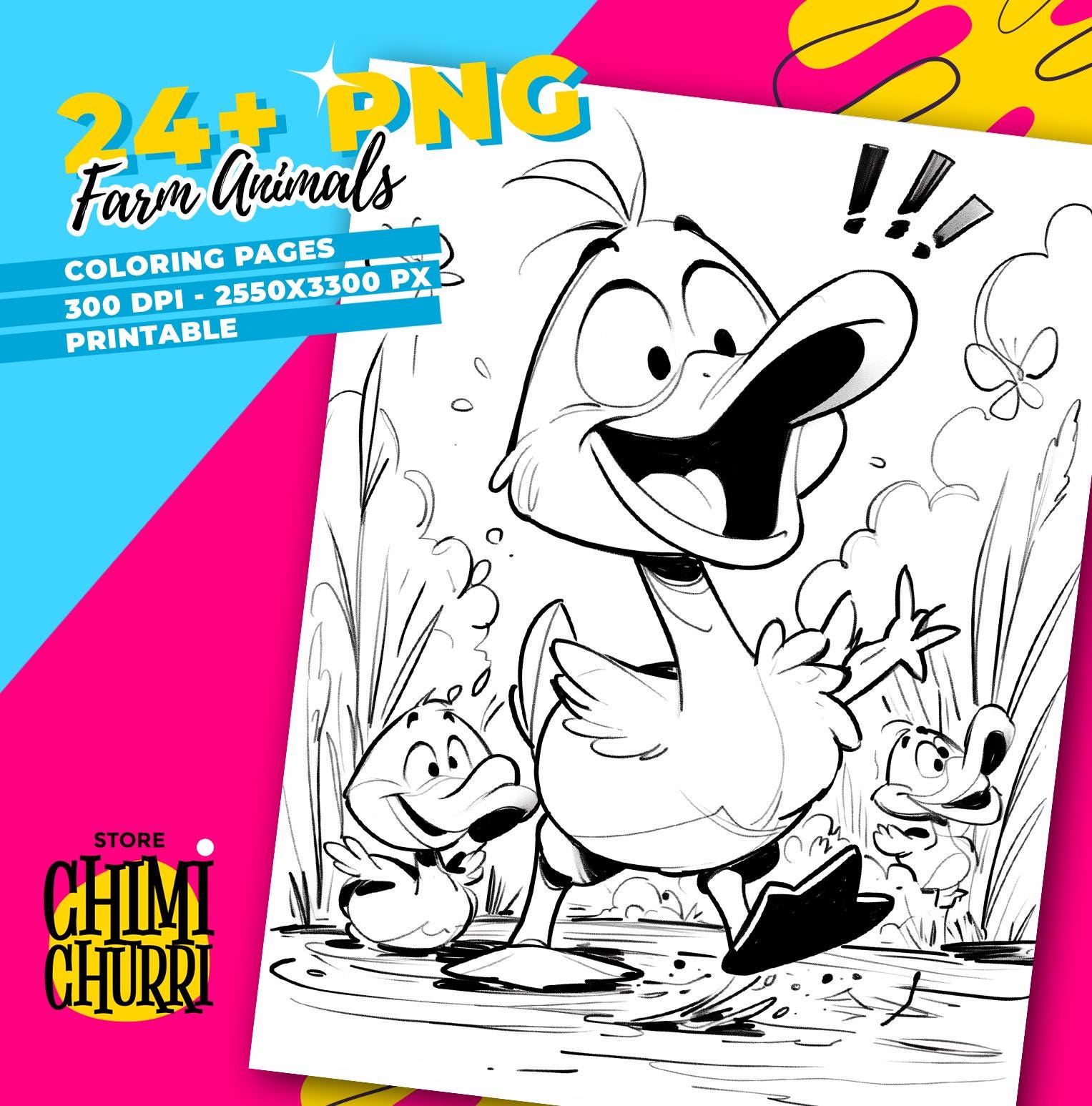 20 Pages of Farm Animals Coloring Book Fun & Creative Printable ...