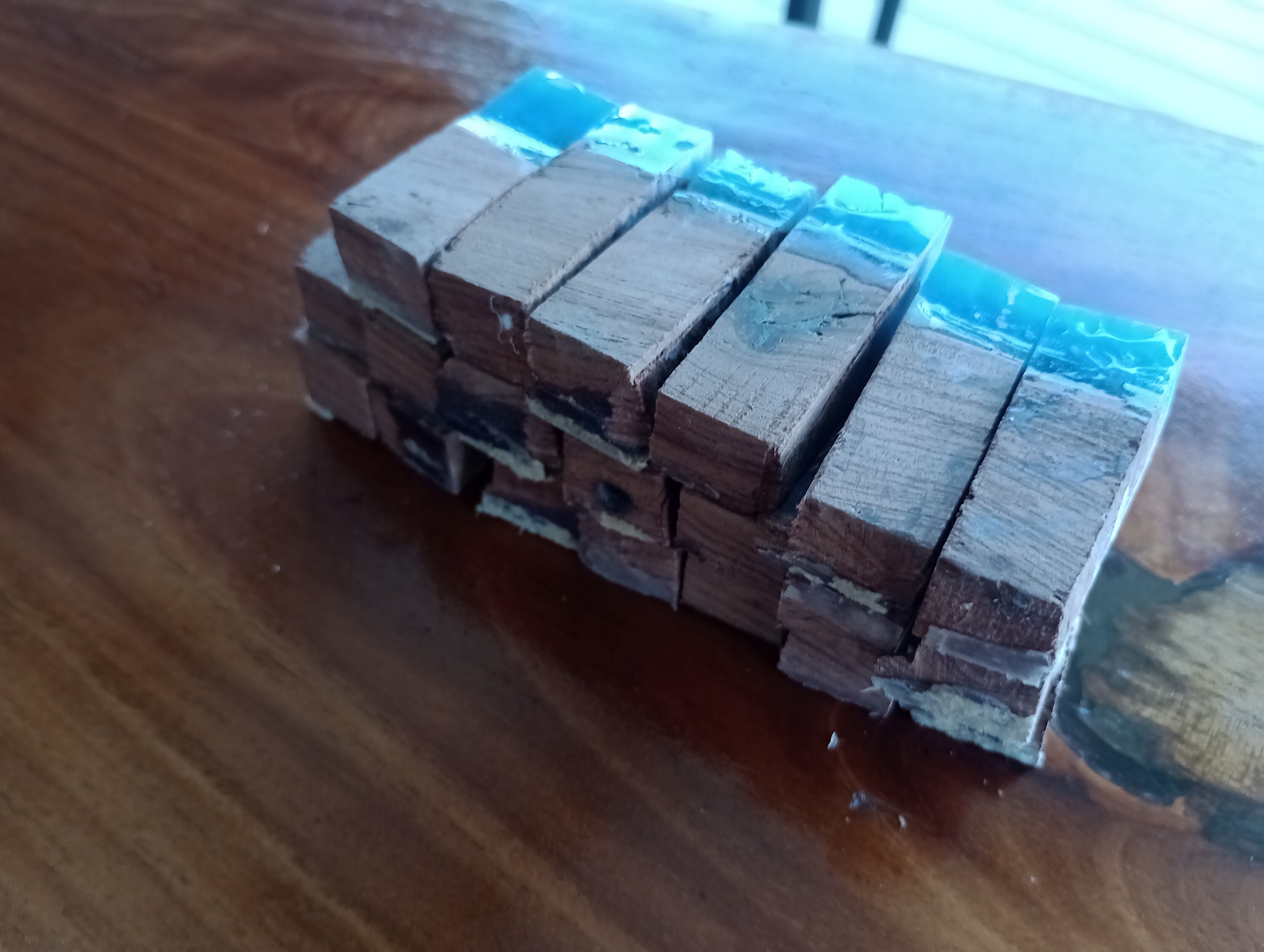 Pen Blanks Epoxy and Wood Hybrid Pen Blanks Blue Epoxy and Dark Wood - Etsy