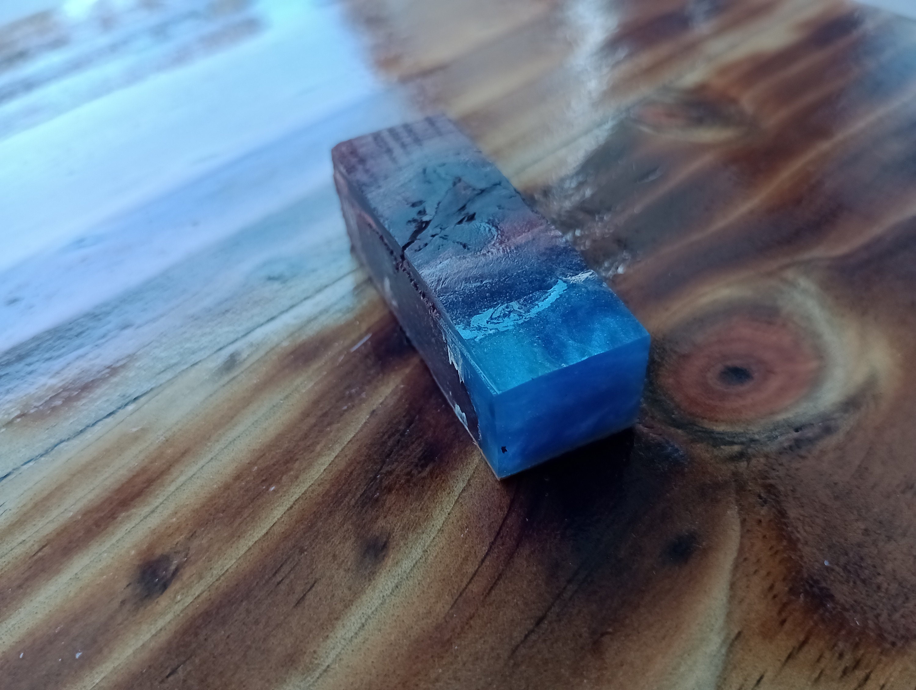 Pen Blanks Epoxy and Wood Hybrid Pen Blanks Blue Epoxy and Dark Wood - Etsy