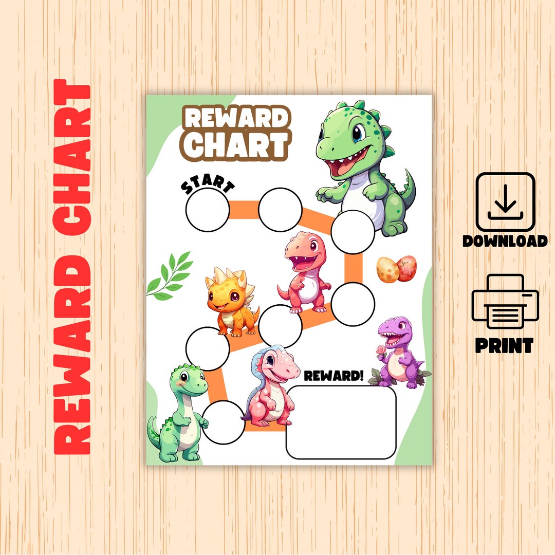 Printable Dinosaurs 7-day Reward Chart Kid Good Behavior - Etsy UK