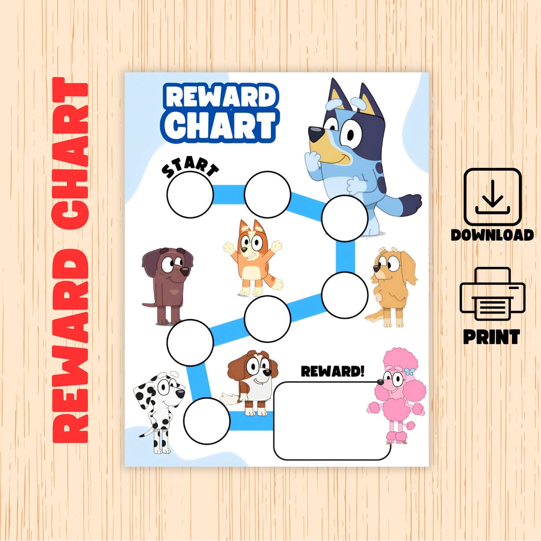 Printable Bluey 7-day Reward Chart Kid Good Behavior Tracker - Etsy