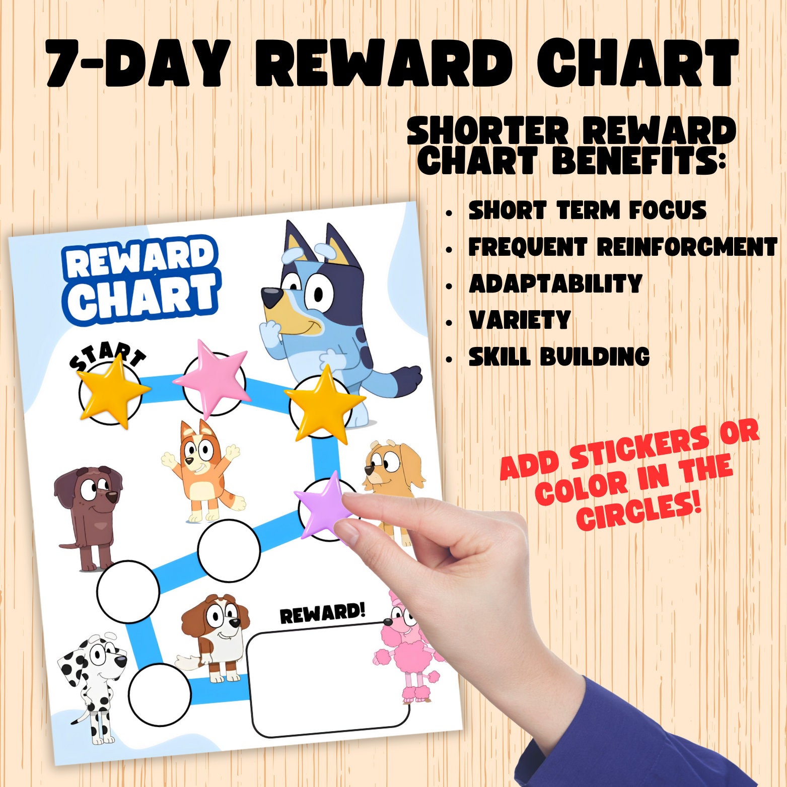 Printable Bluey 7-day Reward Chart Kid Good Behavior Tracker - Etsy