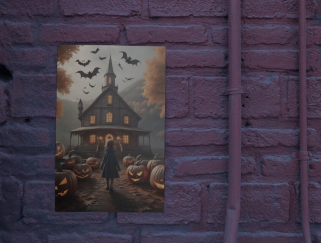 Halloween House With Pumpkins Poster 36x24 - Etsy