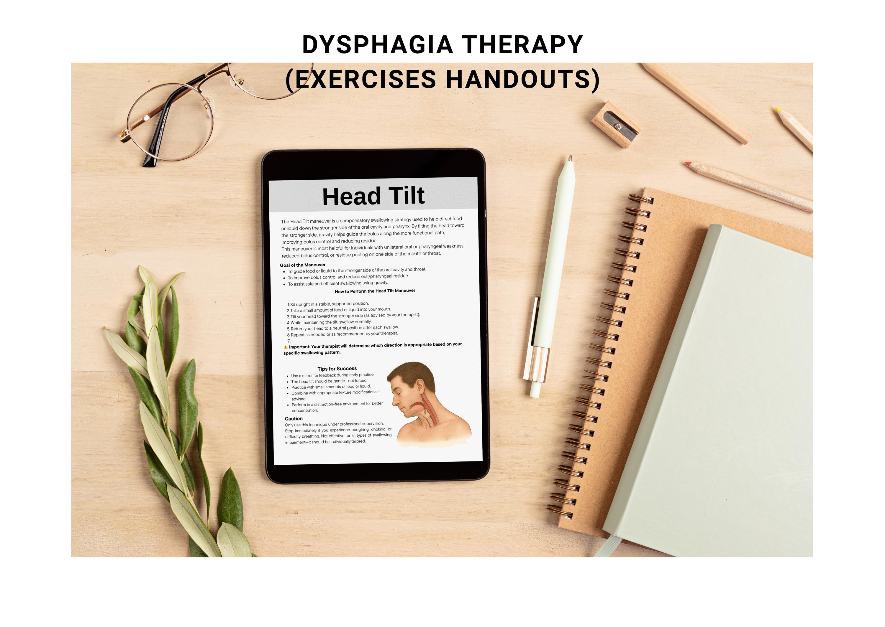 Dysphagia Therapy Exercises: SLP Printable Handouts Bundle (PDF ...