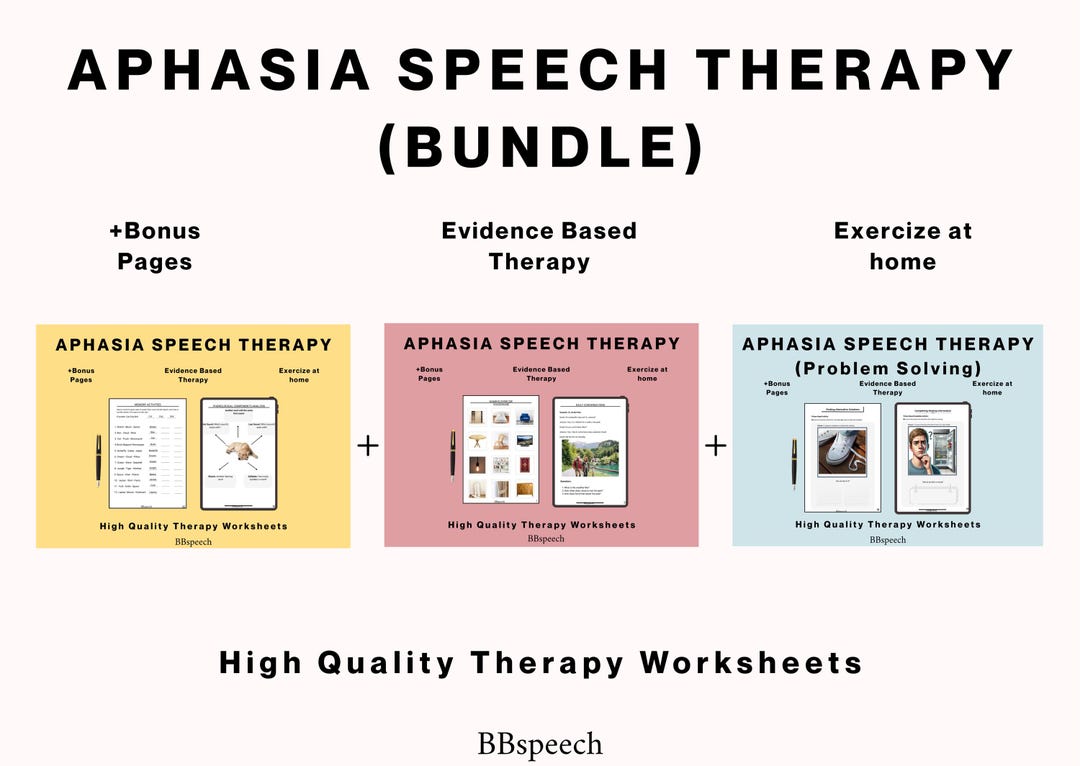 Aphasia Therapy Resource Pack: Speech & Language Exercises (PDF ...