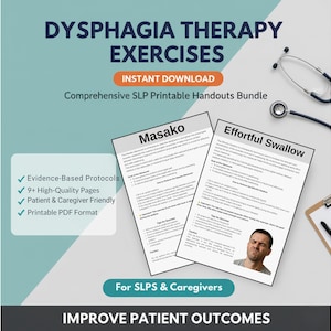 Dysphagia Therapy Exercises: SLP Printable Handouts Bundle (PDF ...