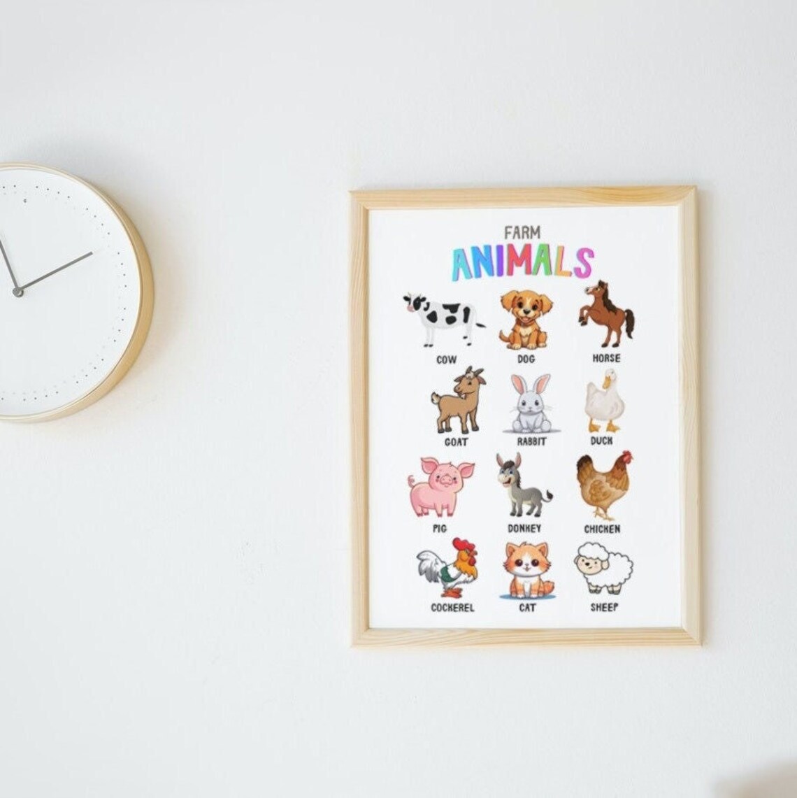Farm Animal Poster for Children, Learning Farm Animals, Farm Animals ...