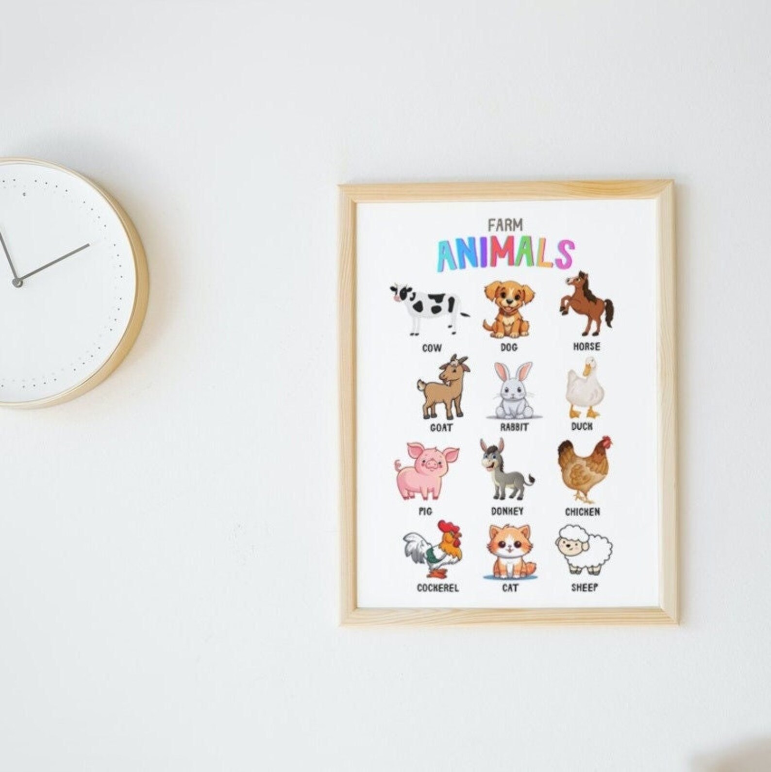 Farm Animal Poster for Children, Learning Farm Animals, Farm Animals ...
