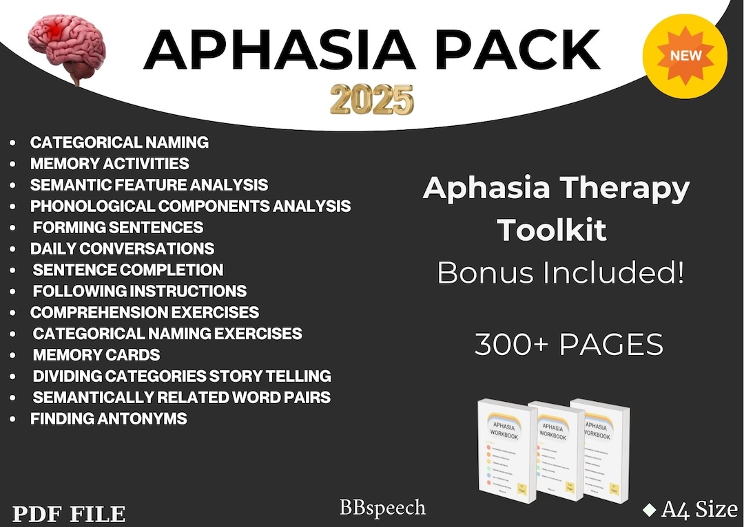 Printable Aphasia Therapy Resource Pack - Bonus Activities Included ...