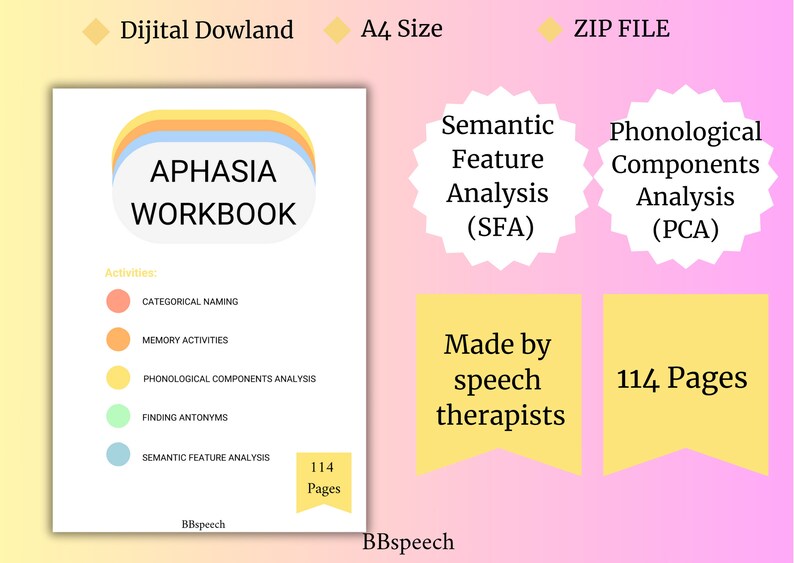 Aphasia Speech Therapy Workbook | Adult Language Activities | PDF for ...