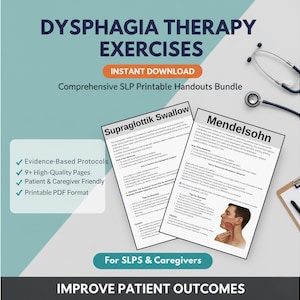 Dysphagia Therapy Exercises: SLP Printable Handouts Bundle (PDF ...