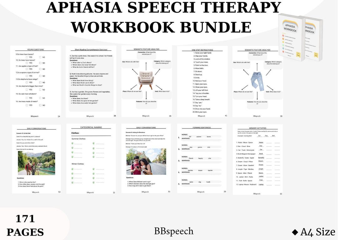 Aphasia Therapy Resource Pack: Speech & Language Exercises (PDF ...