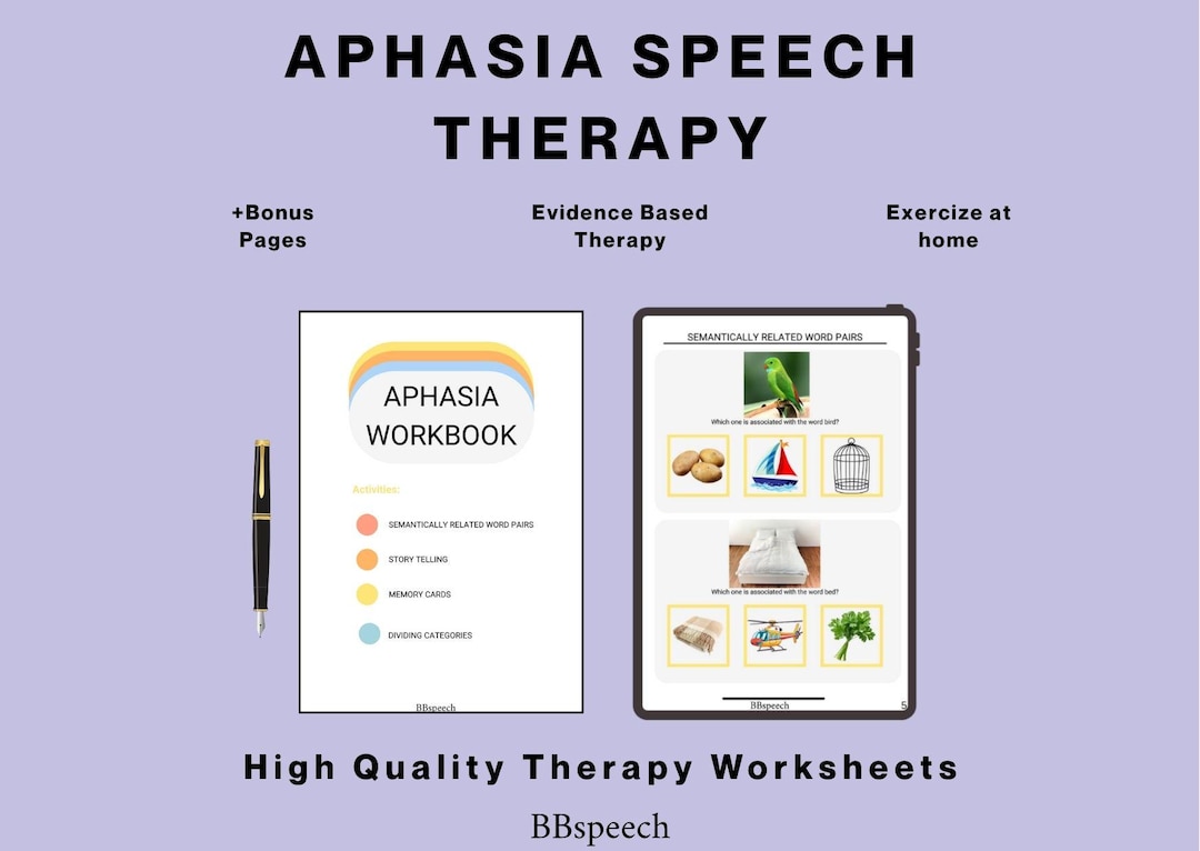 Aphasia Therapy Workbook: Speech Language Activities for Adults (PDF ...