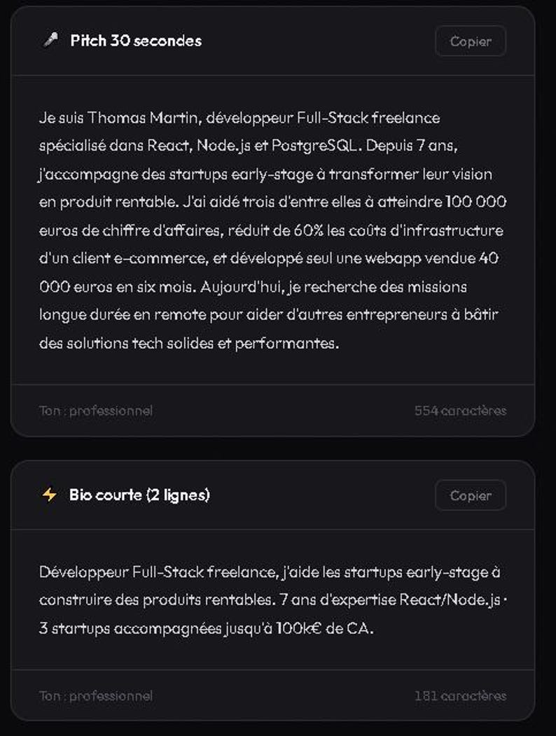 Ai-powered HTML Bio and Pitch Generator | Linkedin Bio, Freelance Pitch ...