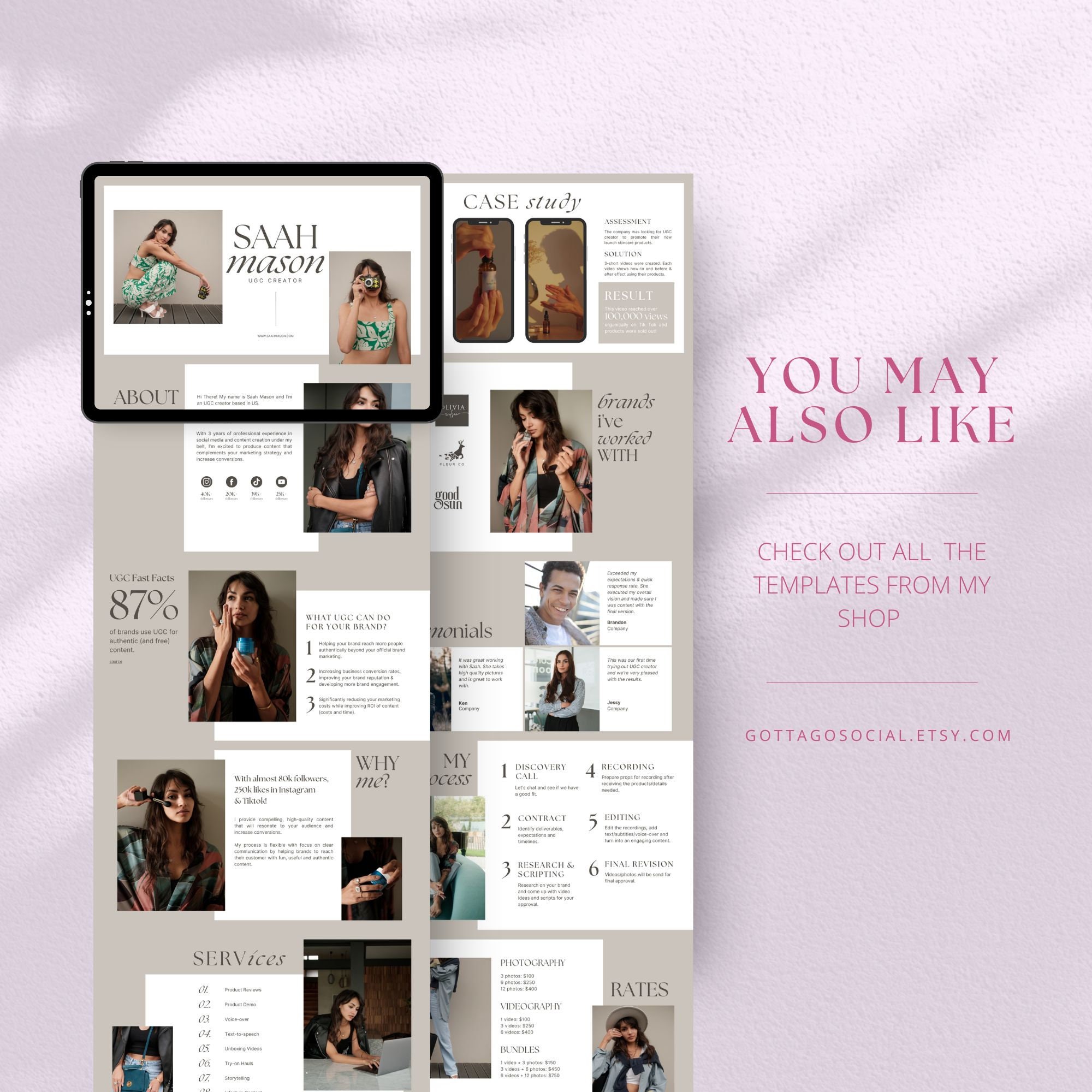 UGC Portfolio Template for Social Media Influencer, User Generated ...