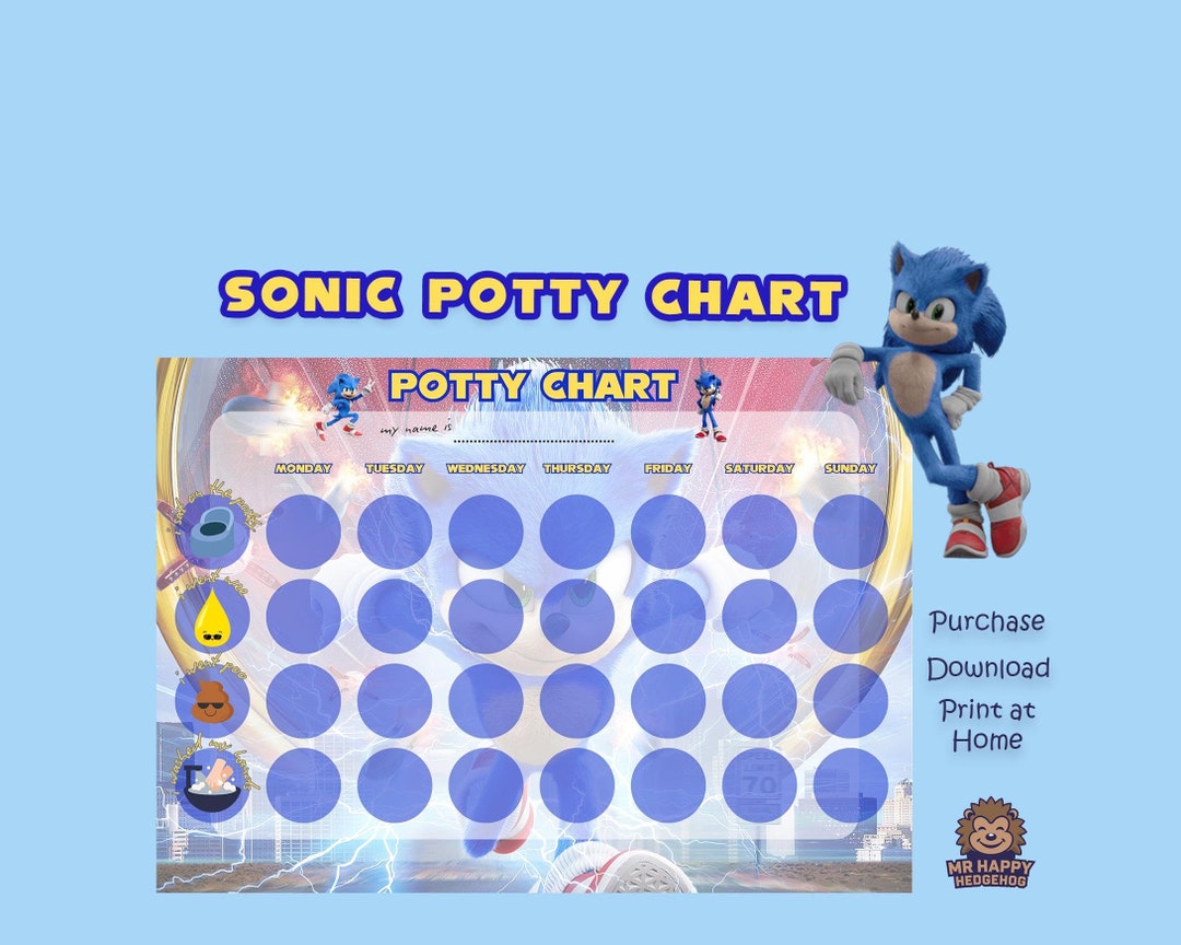 Sonic Potty Training Chart, Potty Reward Chart, Sonic Movie, Toddler Reward Chart, Potty ...
