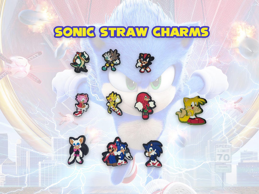 Sonic Straw Charms - Sonic Gifts - Childrens Gifts - Sonic Movie - Etsy