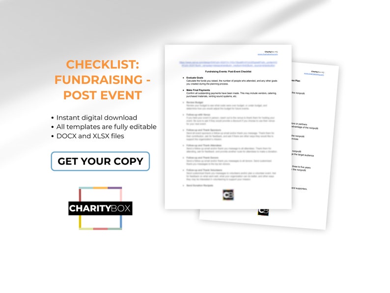 Checklist: Fundraising - Post Event - Etsy