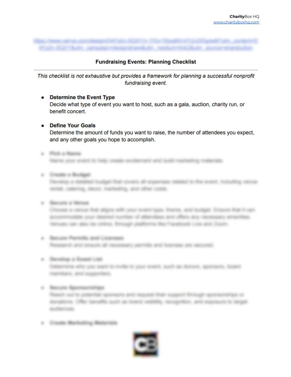 Checklist: Fundraising - Event Planning - Etsy