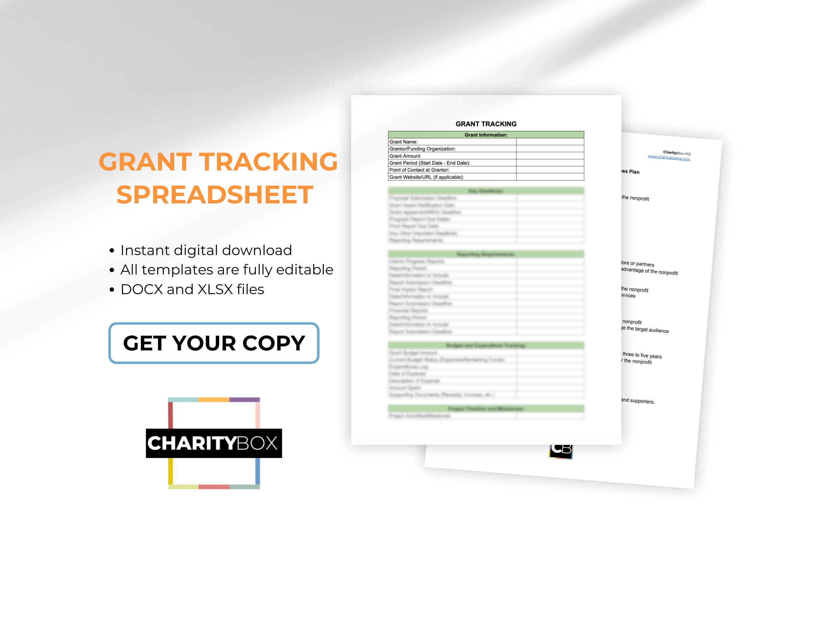 Grant Tracking Spreadsheet - Etsy
