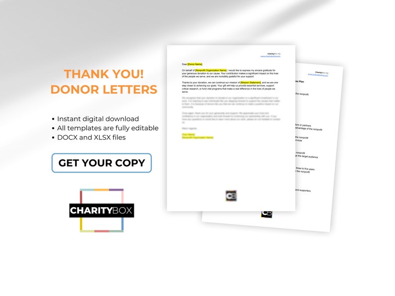 Thank You! Donor Letters - Etsy