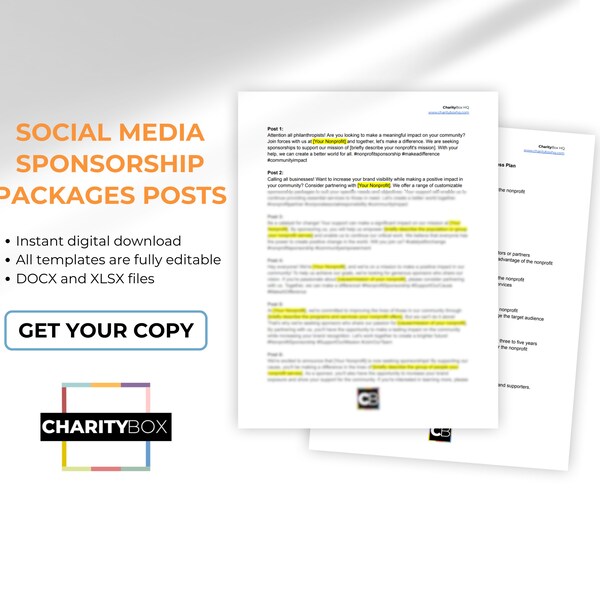 Sponsorship Social Media Templates - Etsy