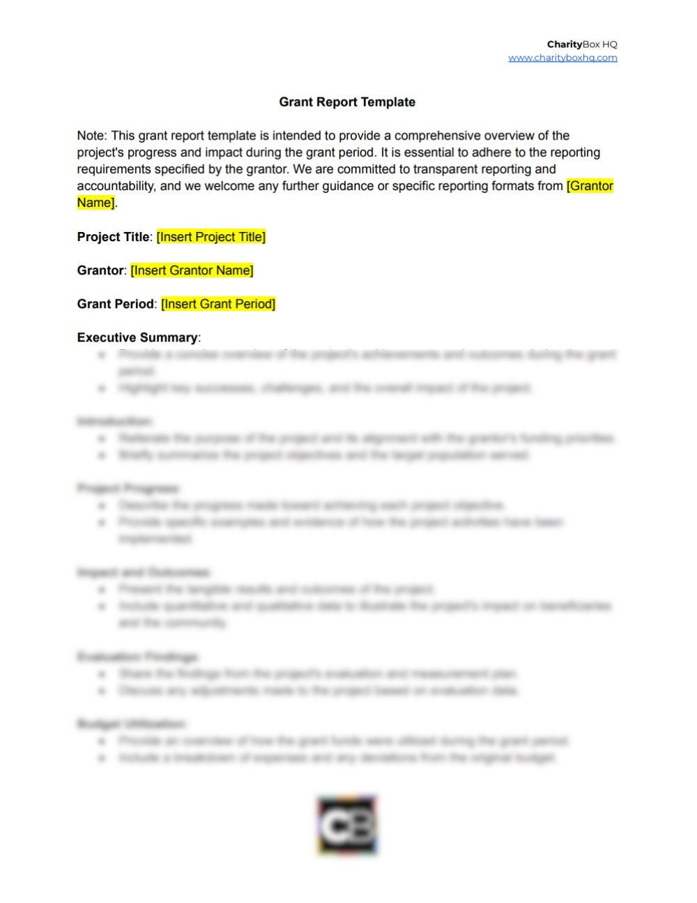 Grant Report Template - Etsy