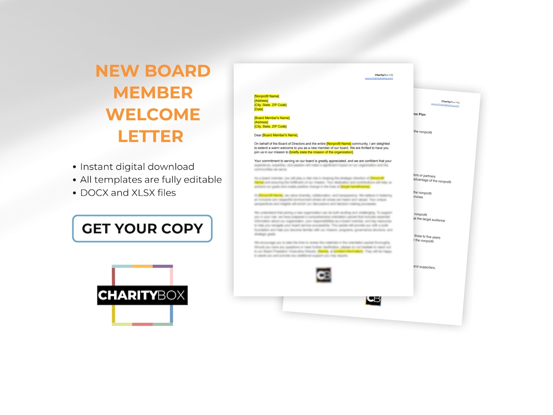 New Board Member Welcome Letter - Etsy